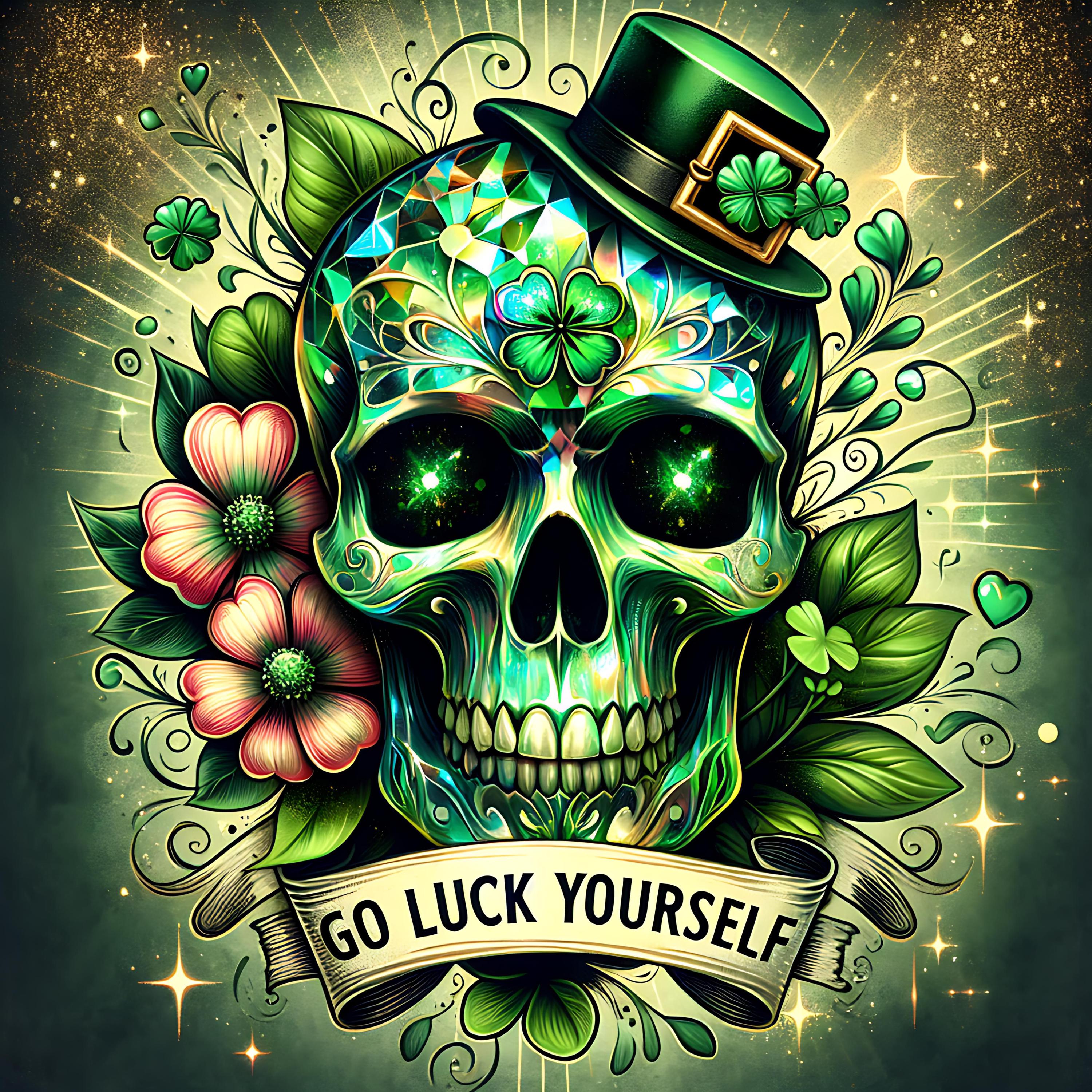 Full Image PNG St Patrick's Day Skull - Etsy