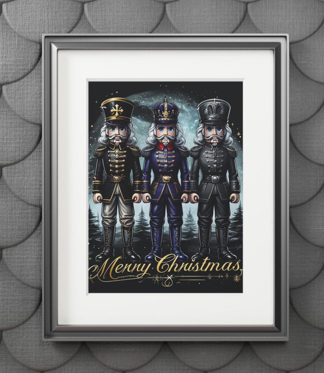 Art Print, Nutcrackers Passepartout Paper Frame Wall Decor, Fine Art ...