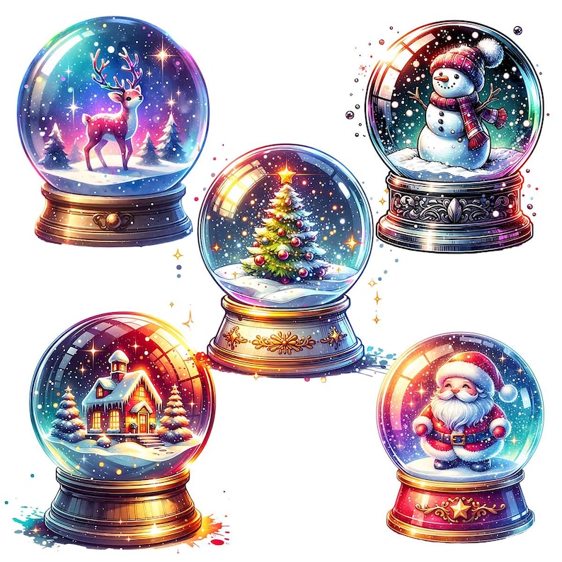 DIGITAL Download Snowglobes - Etsy