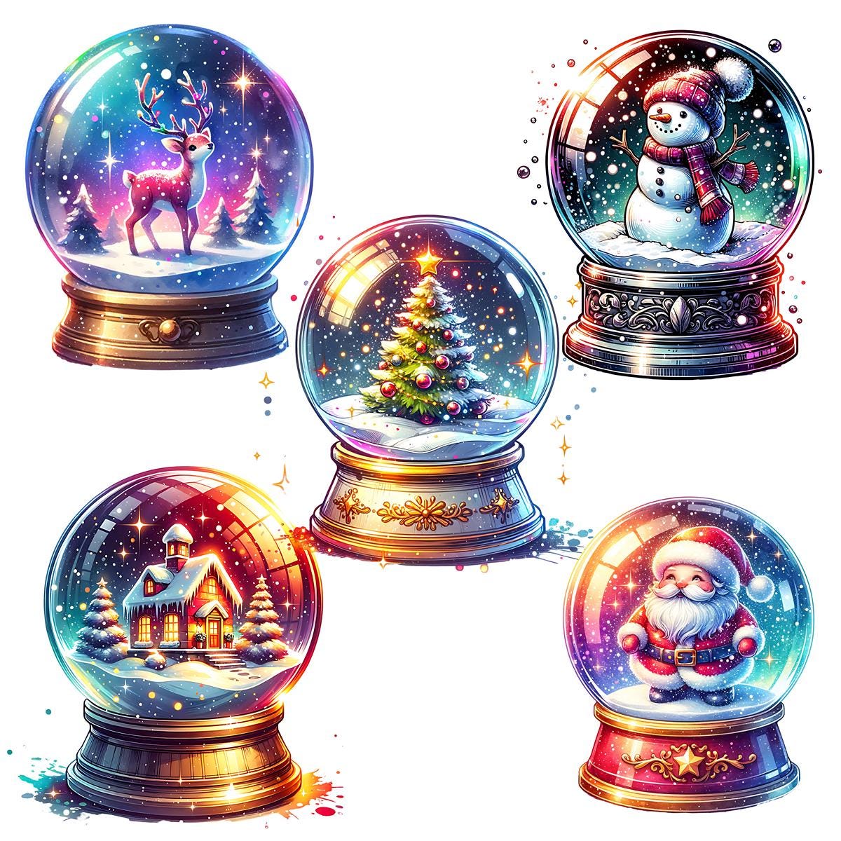 DIGITAL Download Snowglobes - Etsy
