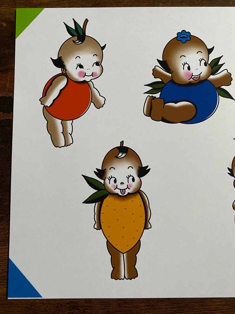 Kewpie Baby Fruits Tattoo Flash Art Print Home Decor - Etsy