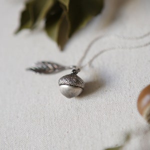 Sterling Silver Acorn Necklace With 18 Chain/ Konishii - Etsy