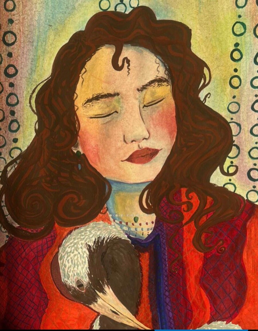 Portrait, Warm Colors, Symbols, Crane - Etsy Portrait, Warm Colors, Symbols, Crane - Etsy