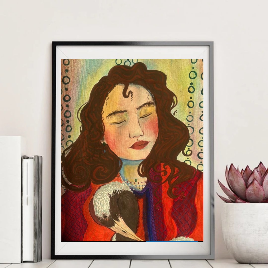 Portrait, Warm Colors, Symbols, Crane - Etsy Portrait, Warm Colors, Symbols, Crane - Etsy