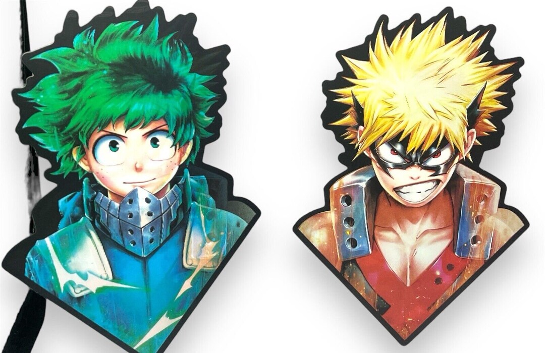 My Hero Academia Bakugo and Midoriya 3d Lenticular Motion Car Sticker ...