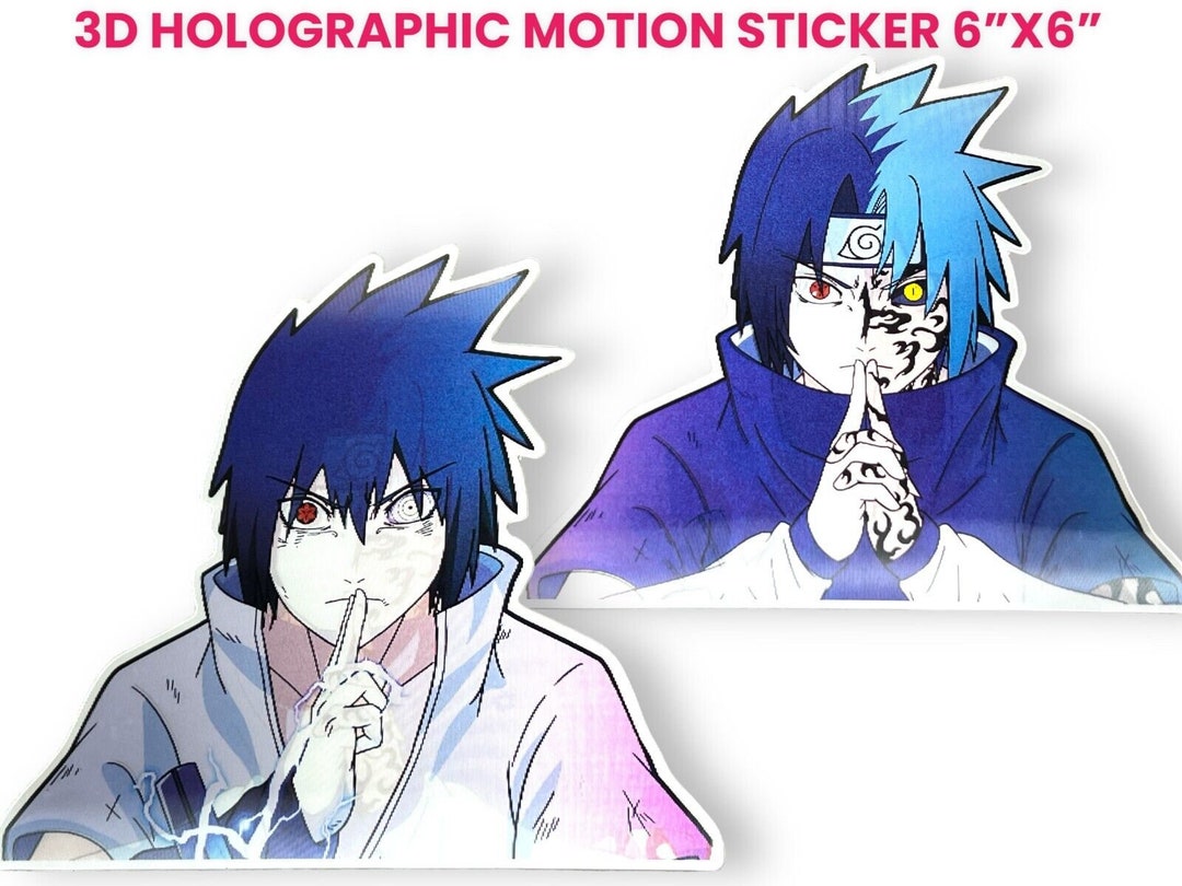 Sasuke Uchiha Naruto Anime 3d Lenticular Holographic Motion Sticker ...