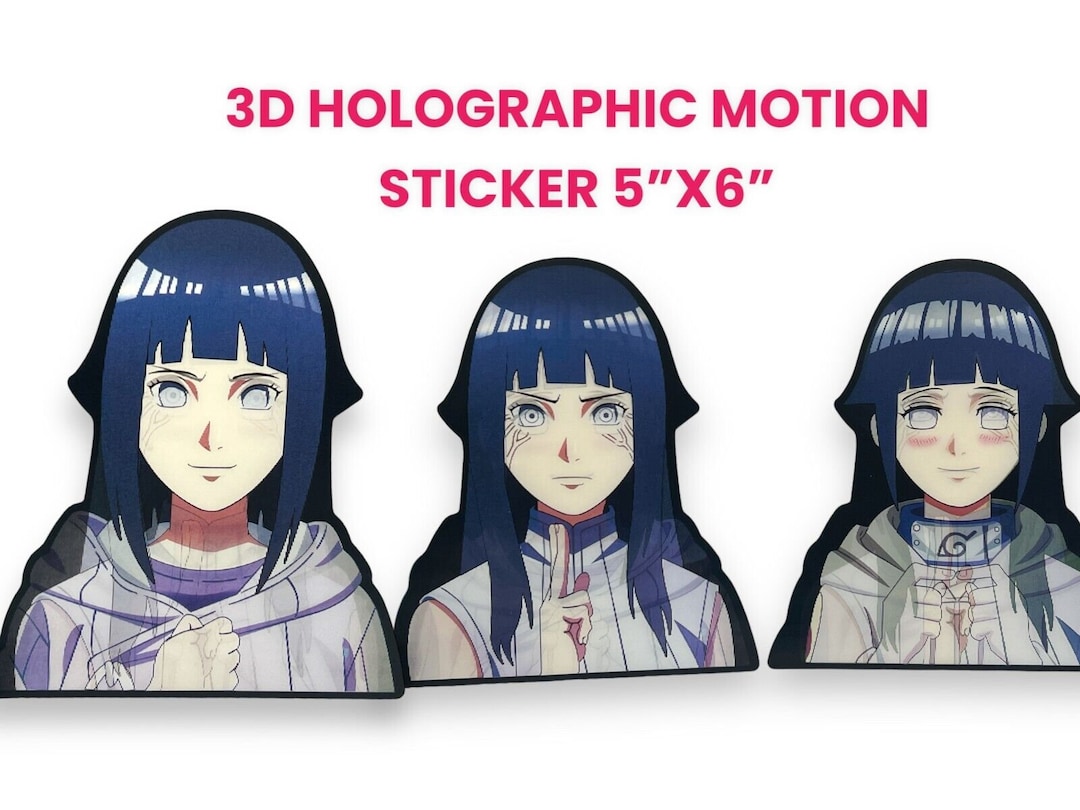 Hinata Hyuga Anime Naruto 3d Lenticular Holographic Motion Sticker ...