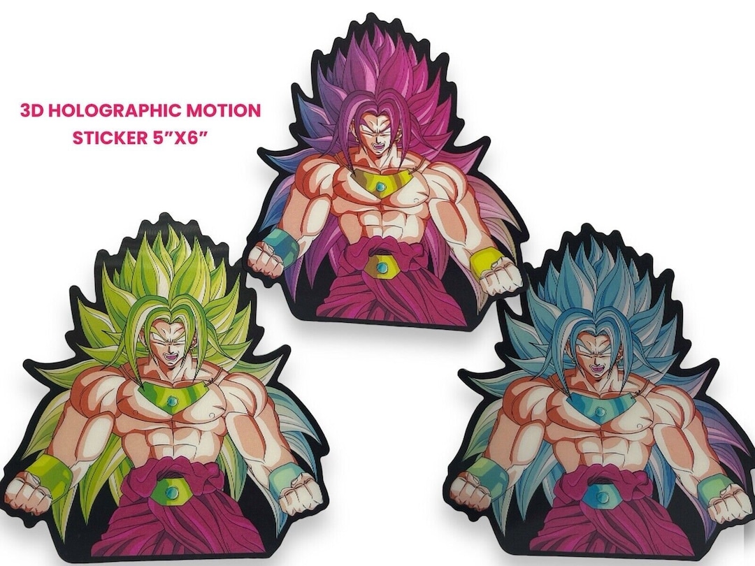 Dragonball Z Super Saiyan Broly 3d Lenticular Motion Car Sticker Decal ...