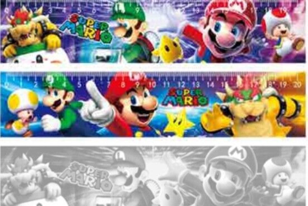 Super Mario Bros 3d Holographic Lenticular Motion Flip Ruler 8.8x1.8 ...