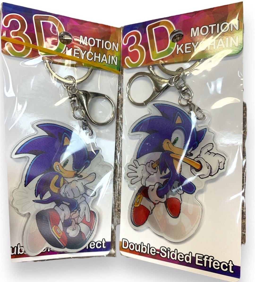 Sonic the Hedgehog Sonic Shadow 3d Lenticular Motion Keychain Peeker ...