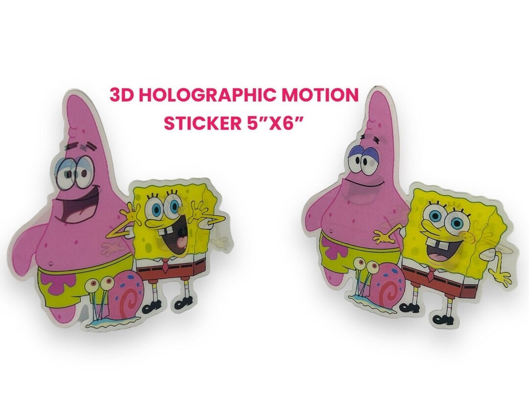 Spongebob & Patrick Star 3d Lenticular Holographic Motion Sticker Decal ...