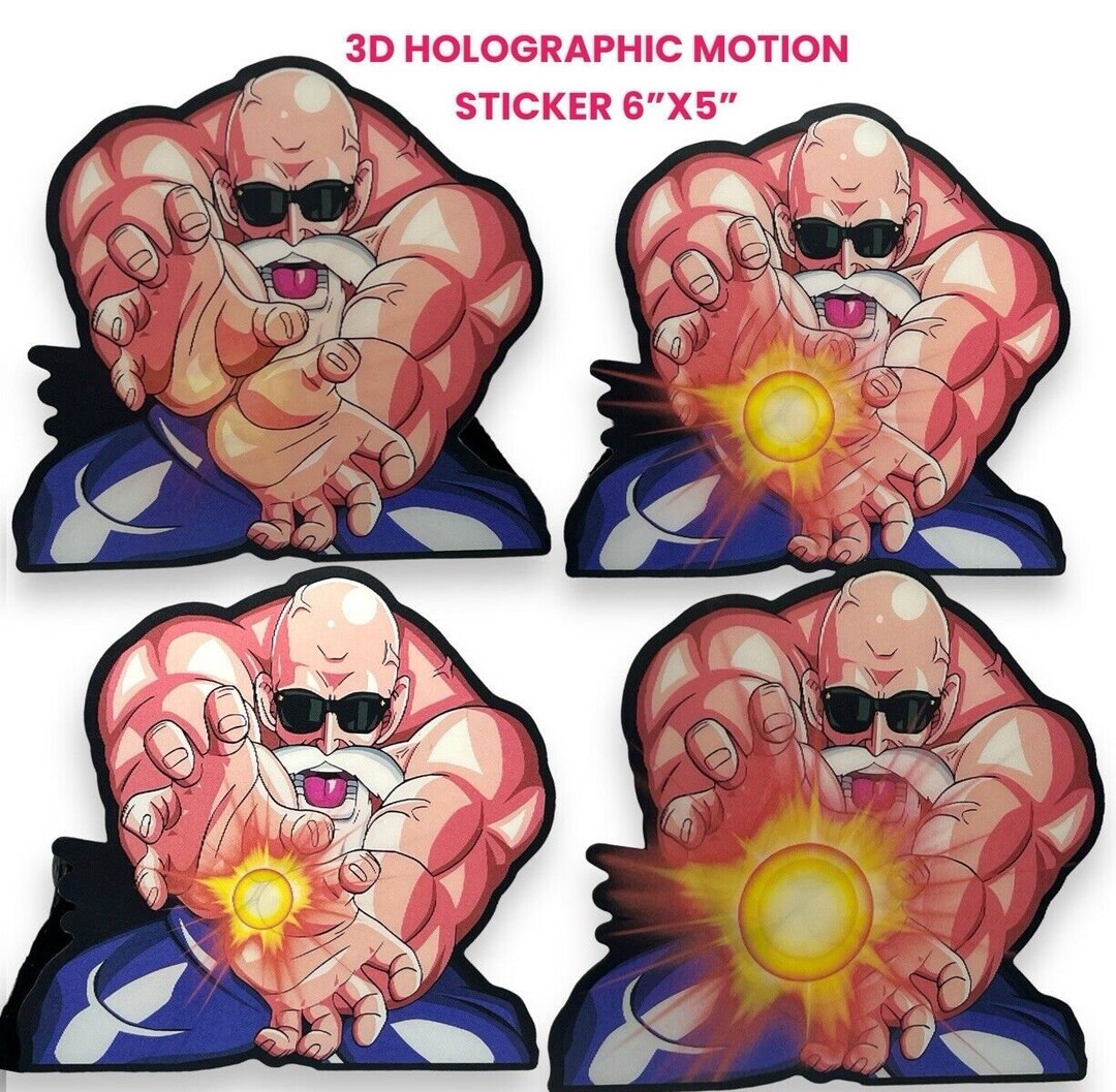 Master Roshi Dragon Ball Anime 3d Lenticular Motion Car Sticker Decal ...