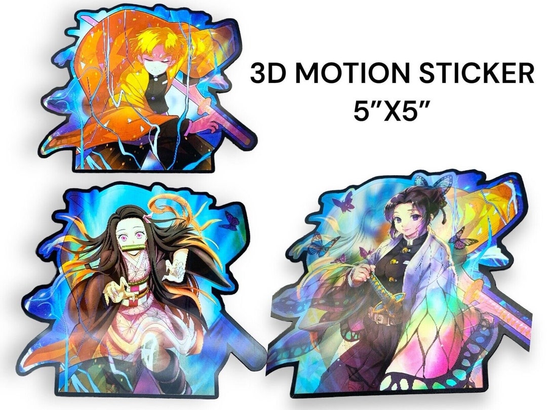Demon Slayer Shinobu Nezuko Zenitsu Anime 3d Lenticular Motion Car ...