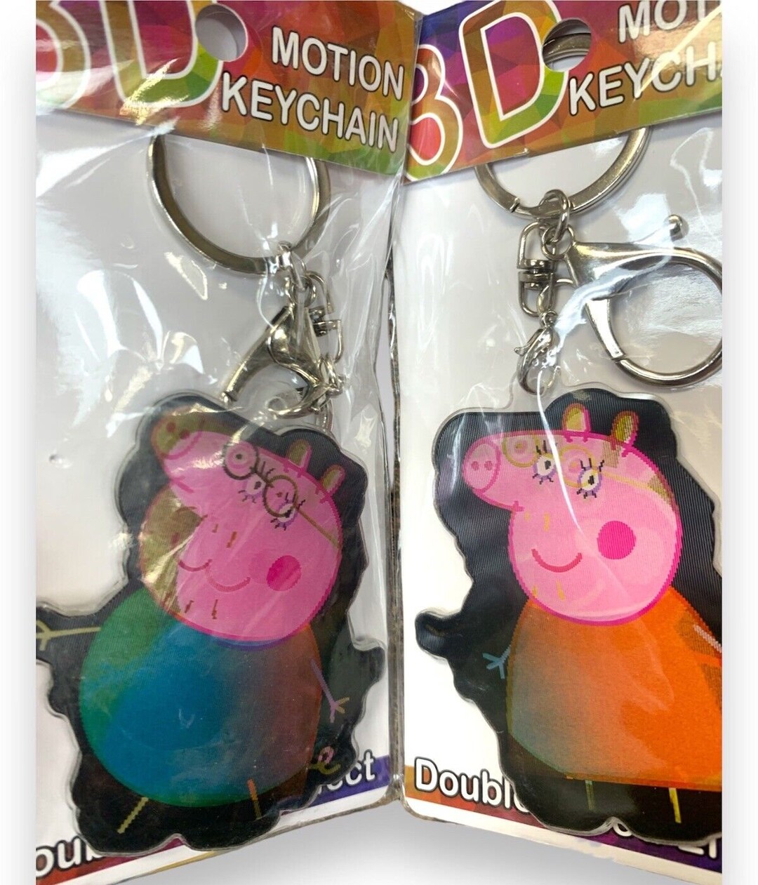 Peppa Pig Decal 3d Lenticular Motion Keychain Peeker Double Sided ...
