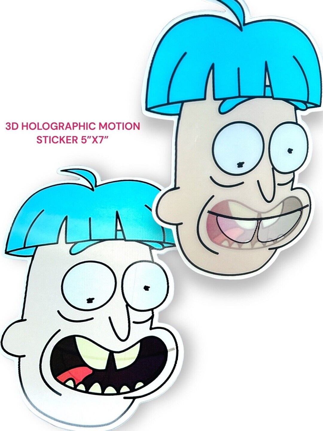 Doofus Rick Head 3d Lenticular Motion Sticker Sticker Decal Design ...