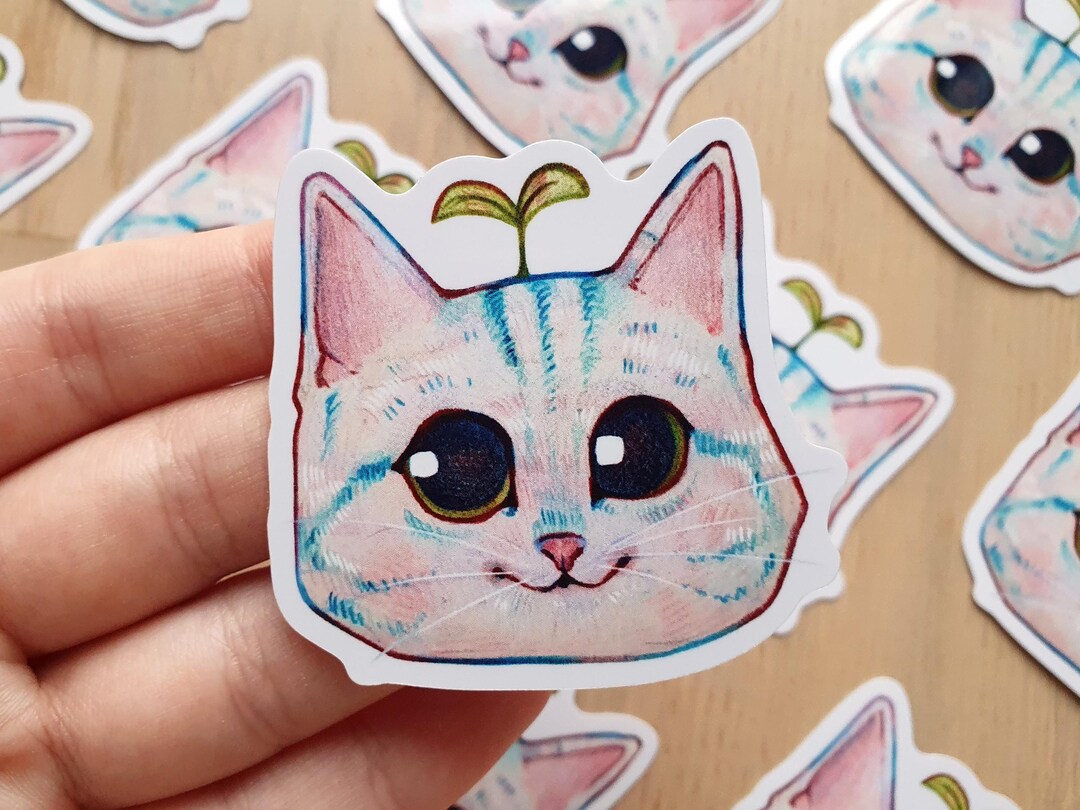 Cute Meme Cats | Vinyl Waterproof Stickers - Etsy