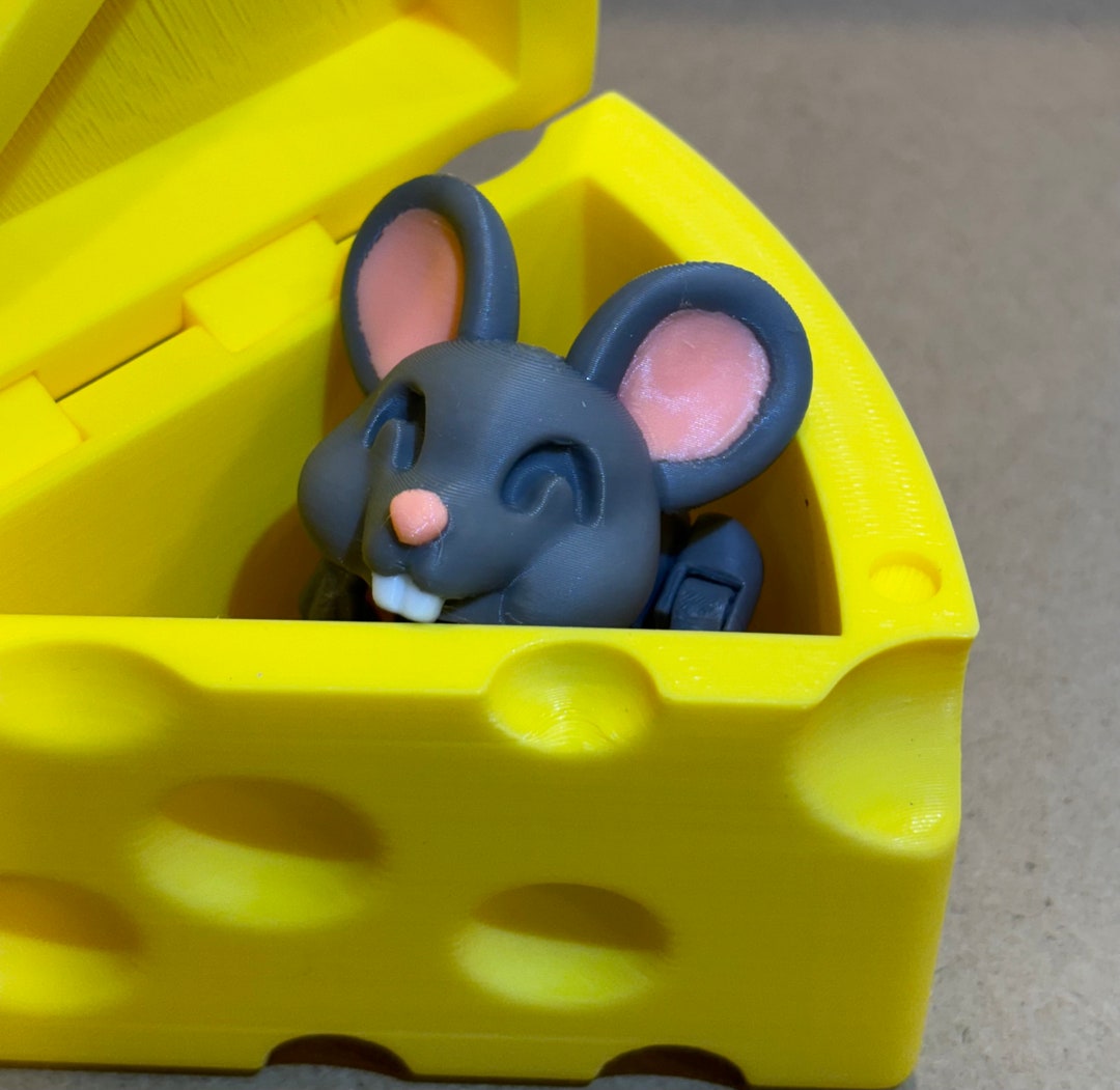 Cheese Lovers Mouse | 3D Printed Articulated Mouse | Fidget Toy | Desk ...