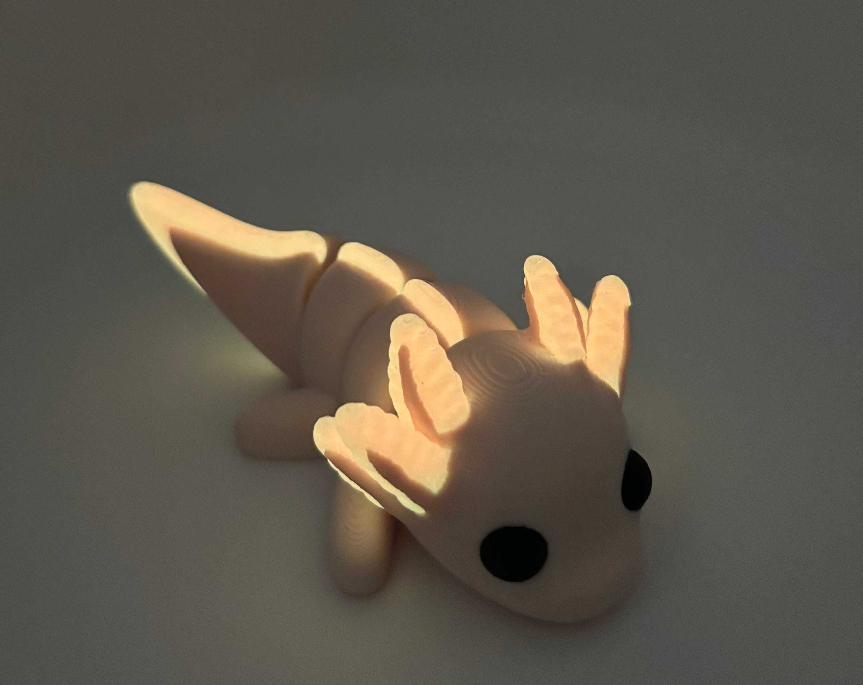 Lumilotle the Axolotl 3D Printed Axolotl Articulated Glow in the Dark ...