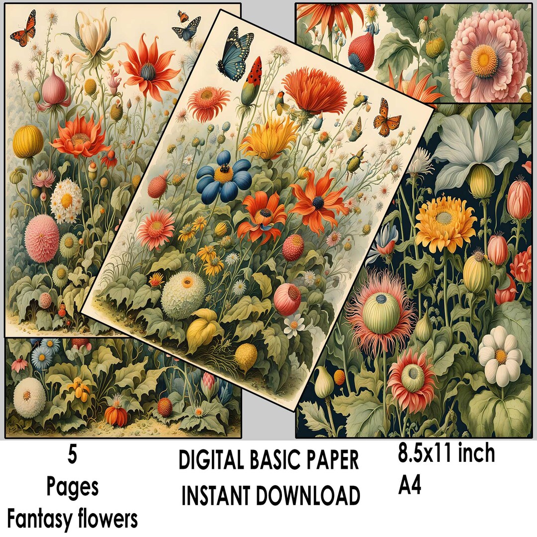 Basic Printable Paper, Collage Sheets, Junk Journal, Vintage Pages ...