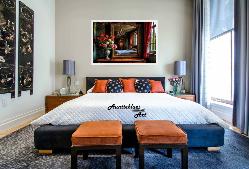 Pintura boudoir renascentista. Pôster de quarto vitoriano estilo rococó ...