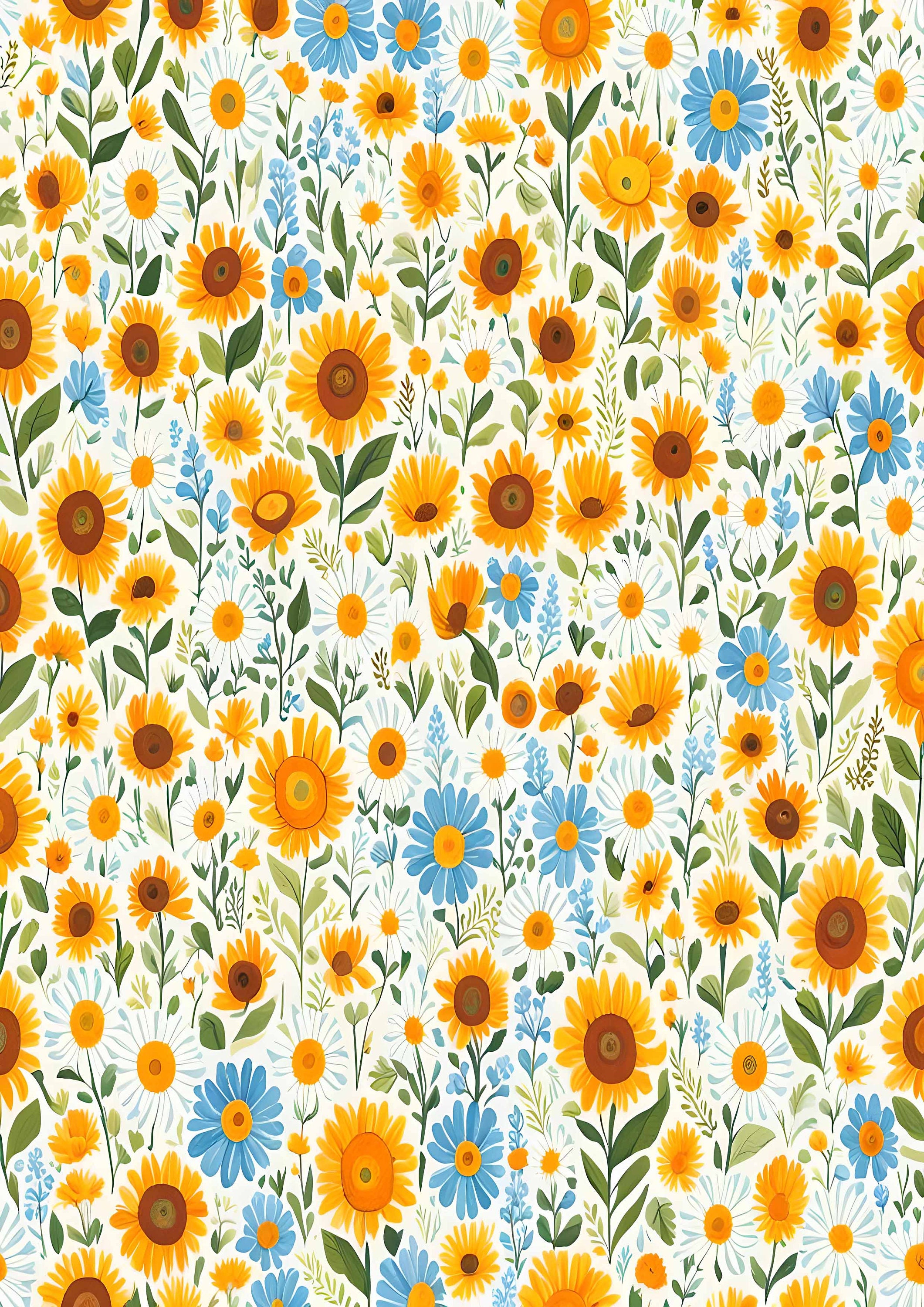 Retro Flowers Digital Paper. 70s Flower Printable Collage Sheet for ...