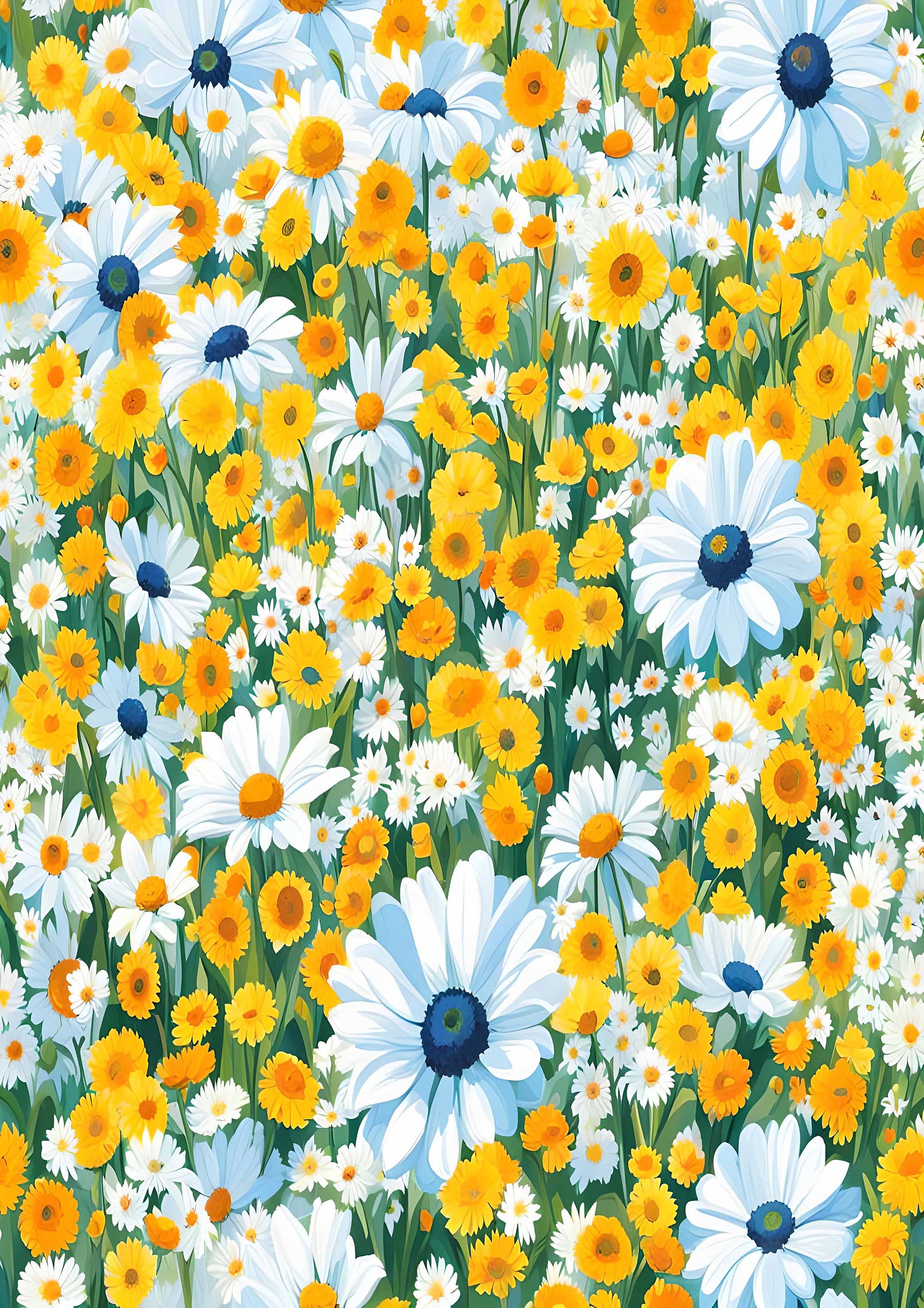 Retro Flowers Digital Paper. 70s Flower Printable Collage Sheet for ...