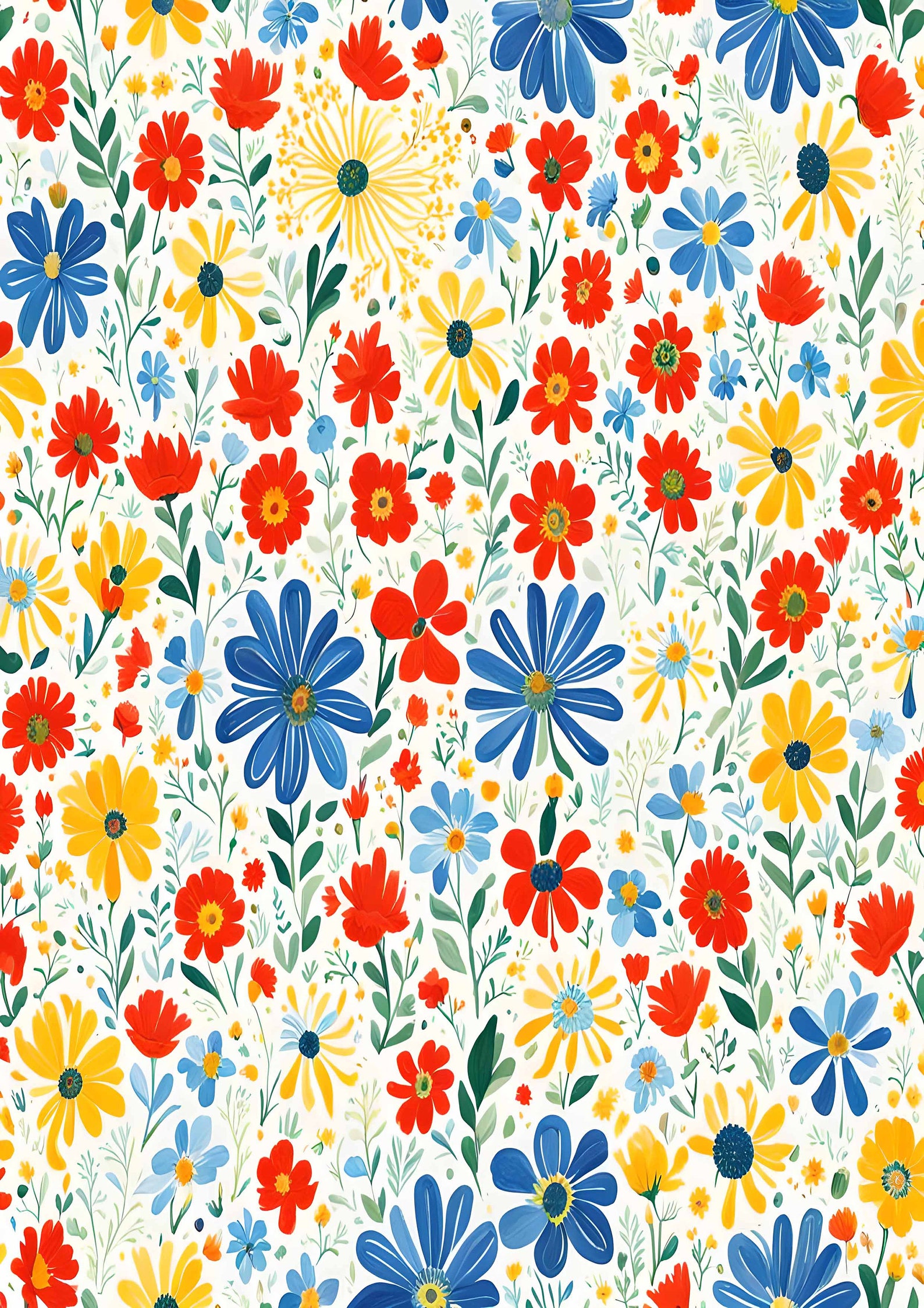 Retro Flowers Digital Paper. 70s Flower Printable Collage Sheet for ...