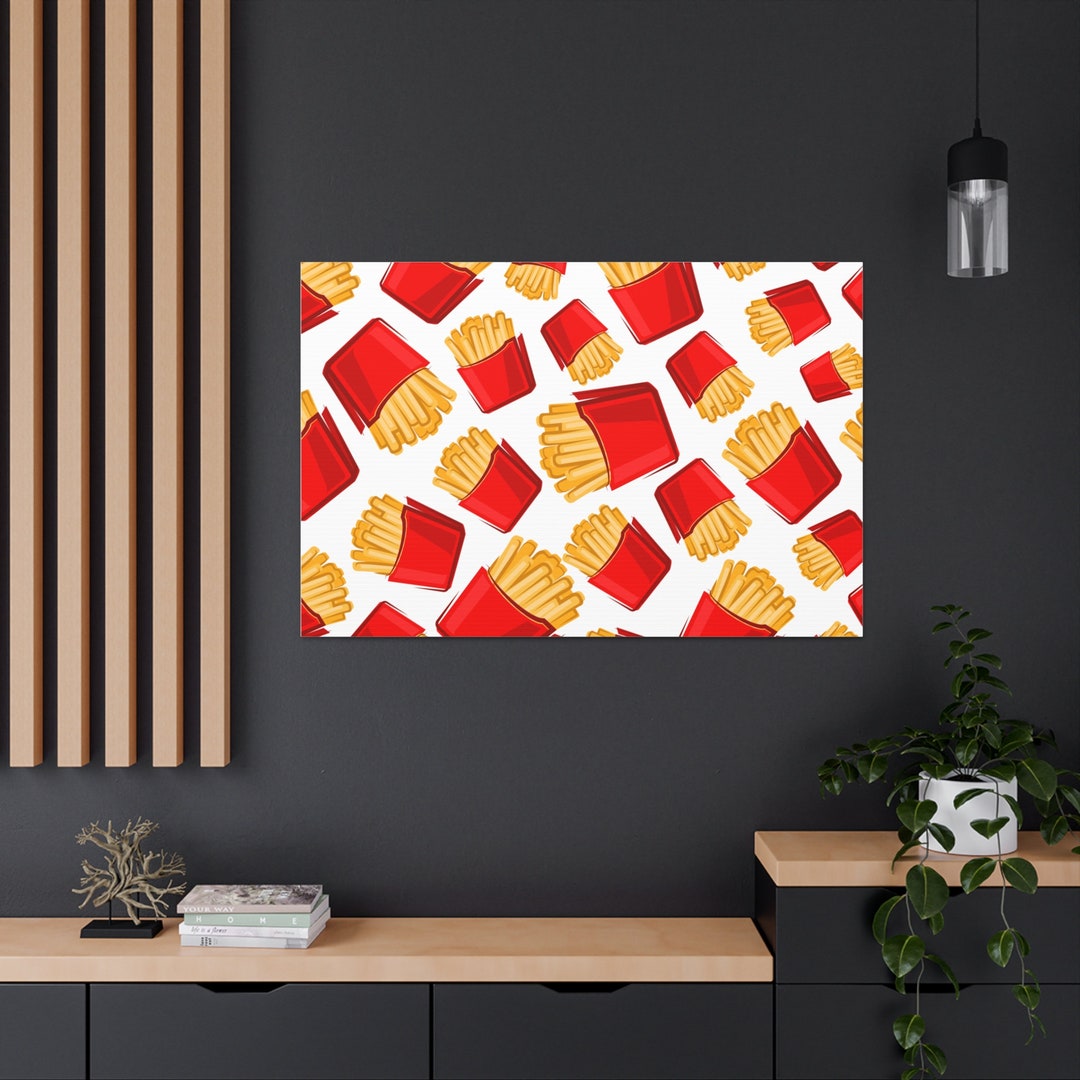 Kitchen Wall Art French Fry Wall Art Restaurant Decor Gift for Chef ...