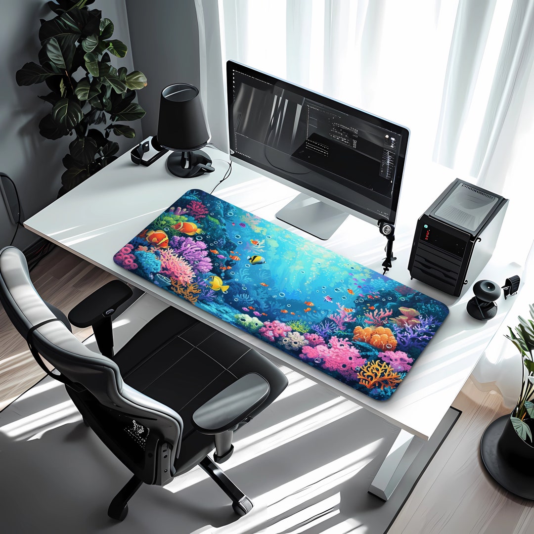 Ocean Coral Reef Children Desk Mat, for Writing, Childrens Room, Desk ...