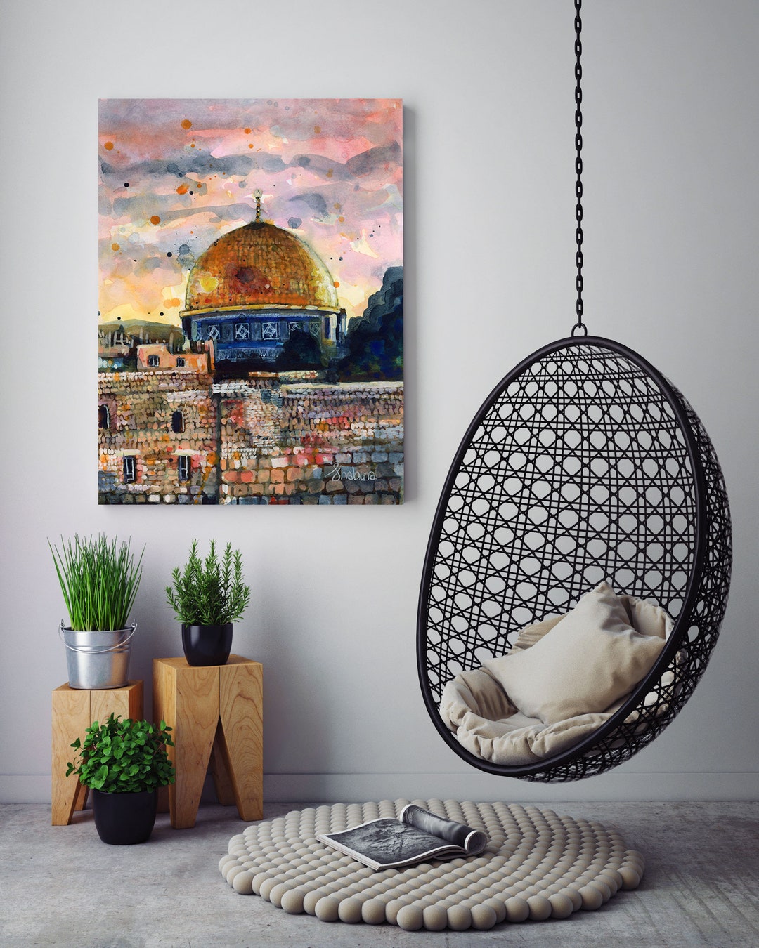 The Golden Dome Stretched Canvas| Islamic Gift Dome of the Rock ...