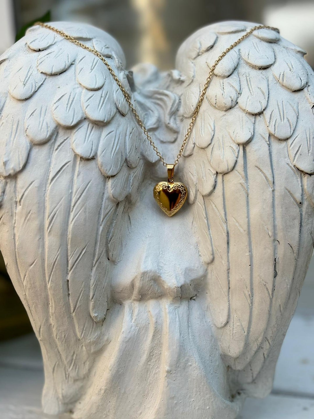 Big Heart Locket Romantic Love Heart Shape Photo Frame Pendant for ...