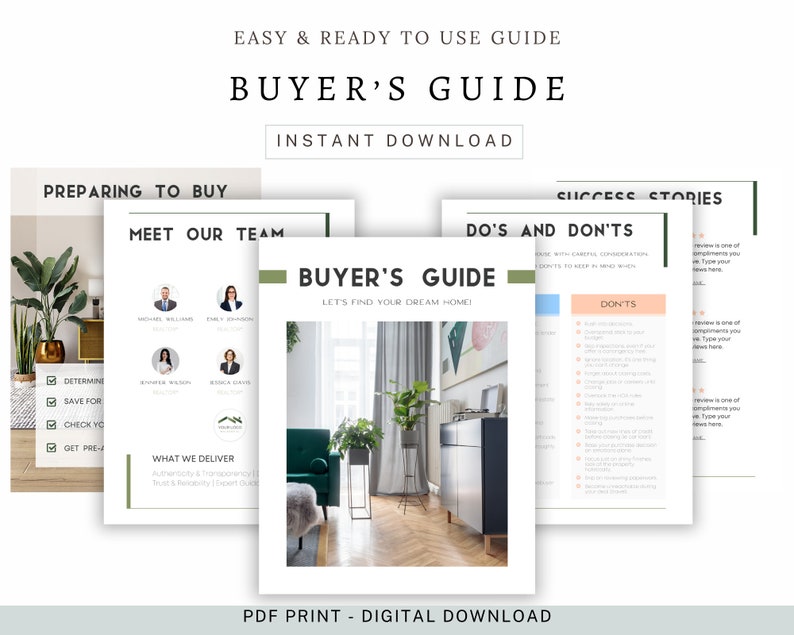 Buyer Guide Editable Template for Realtors Buyer Packet Real Estate ...