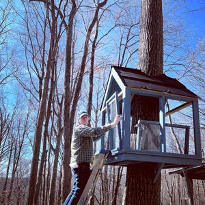 Catio With Catwalk and "treehouse", Detailed Plans Outdoor Cat House ...