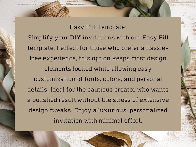 Minimalist Wedding Invitation Template, 2 Versions-easy Fill/full Edit ...