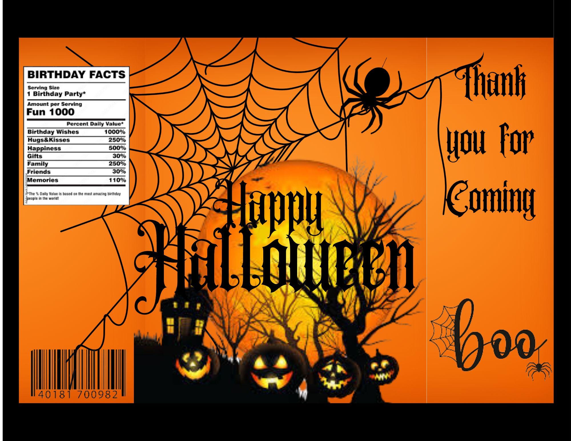 Personalized Halloween Chip Bags: Horror Movie Template (set of 4) - Etsy