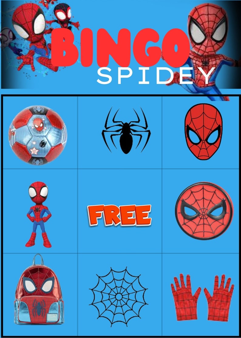 Smileydesigns Customized Spiderman Bingo Card Place Mate With Play ...