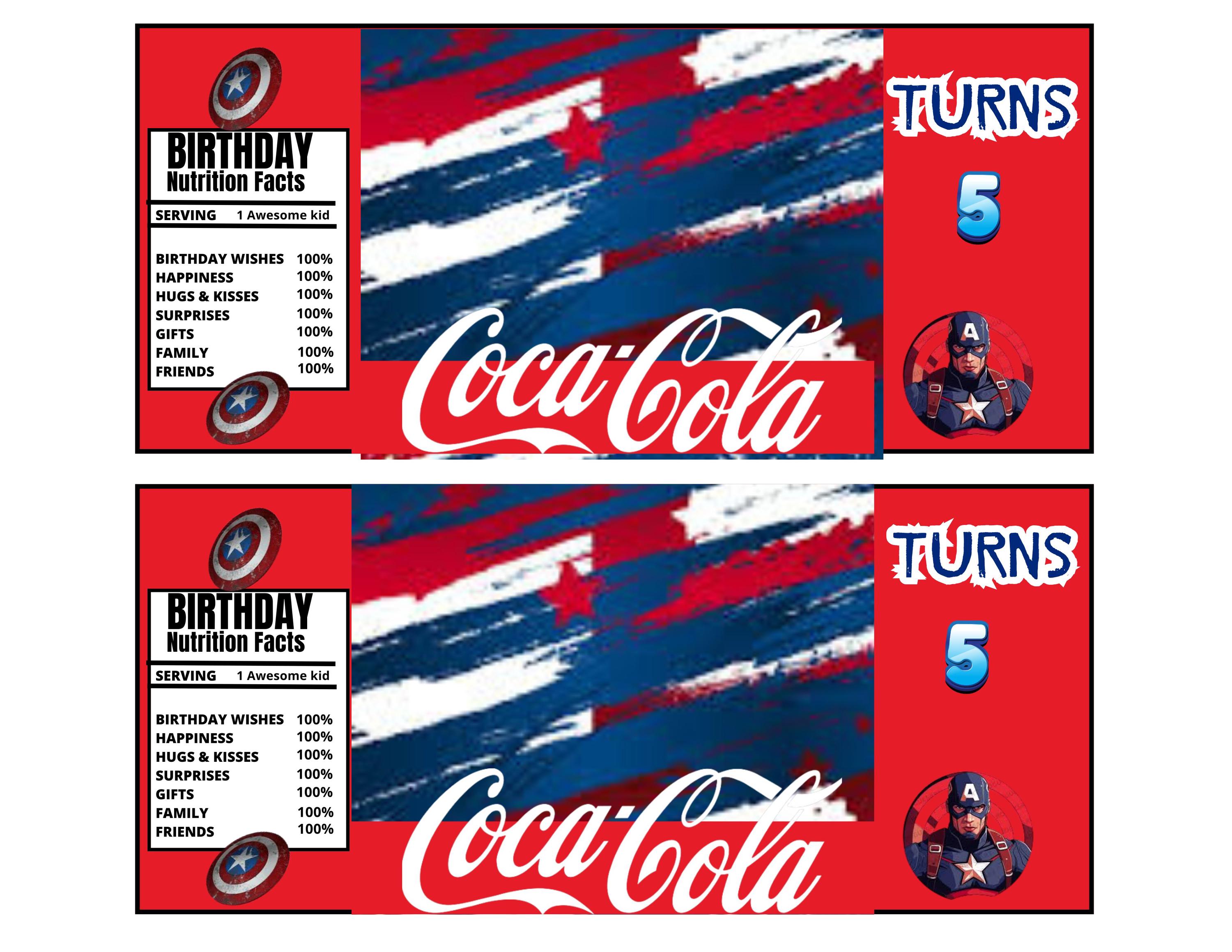 Custom Soda Can Label Template: Birthday Party Favor (digital Download ...