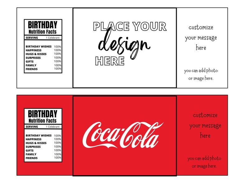 Custom Soda Can Label Template: Birthday Party Favor (digital Download ...