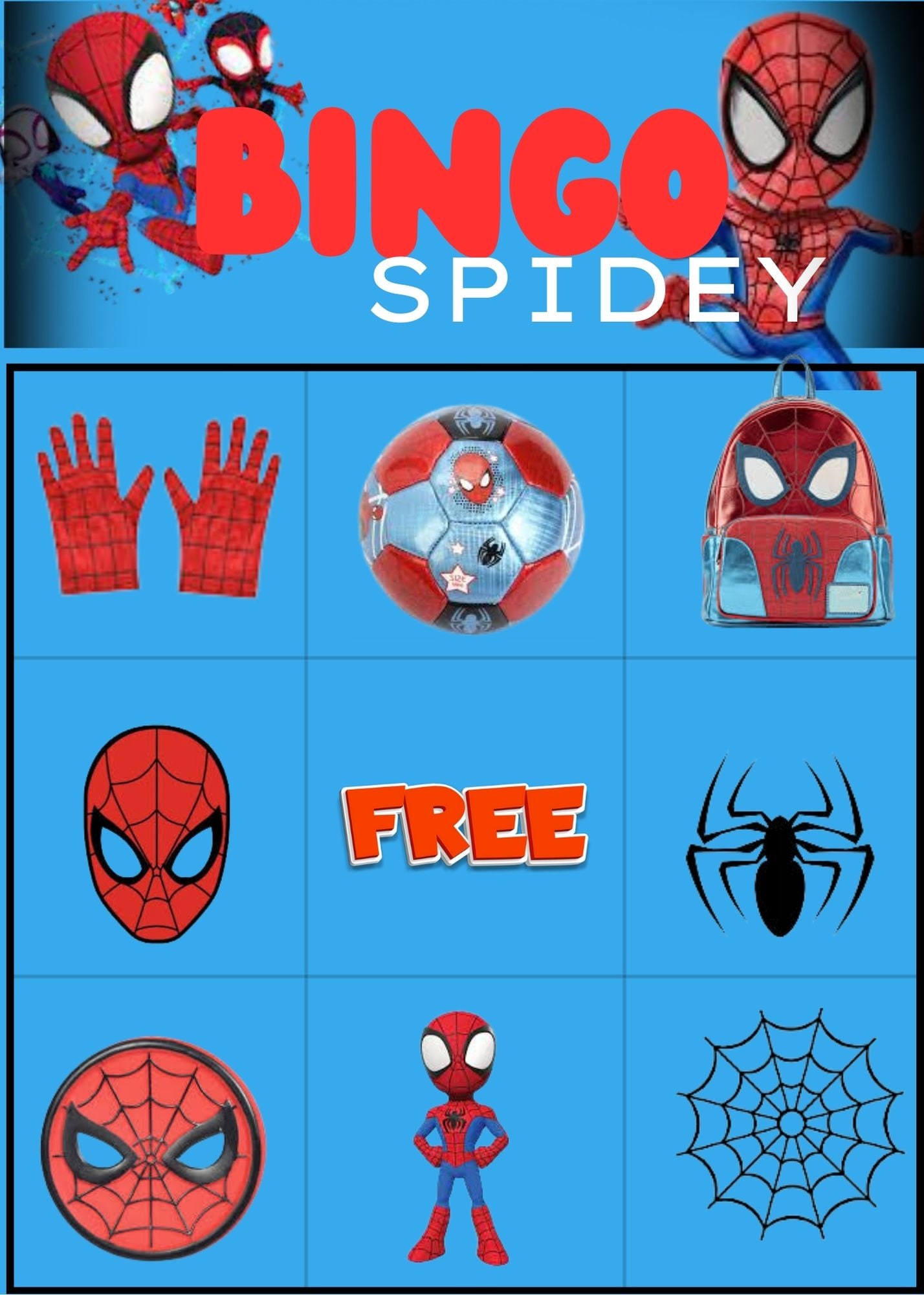 Smileydesigns Customized Spiderman Bingo Card Place Mate With Play ...
