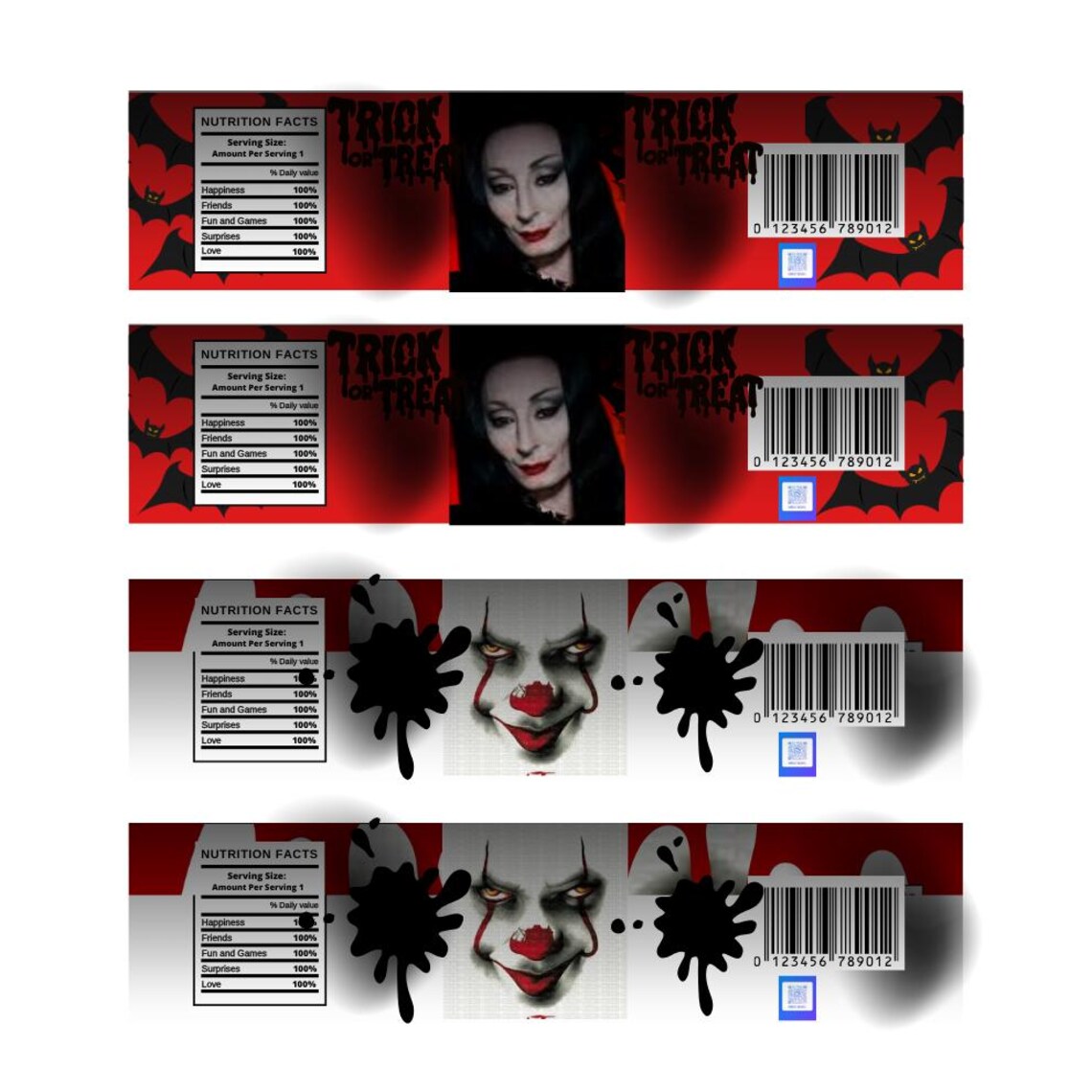Personalized Halloween Chip Bags: Horror Movie Template (set of 4) - Etsy