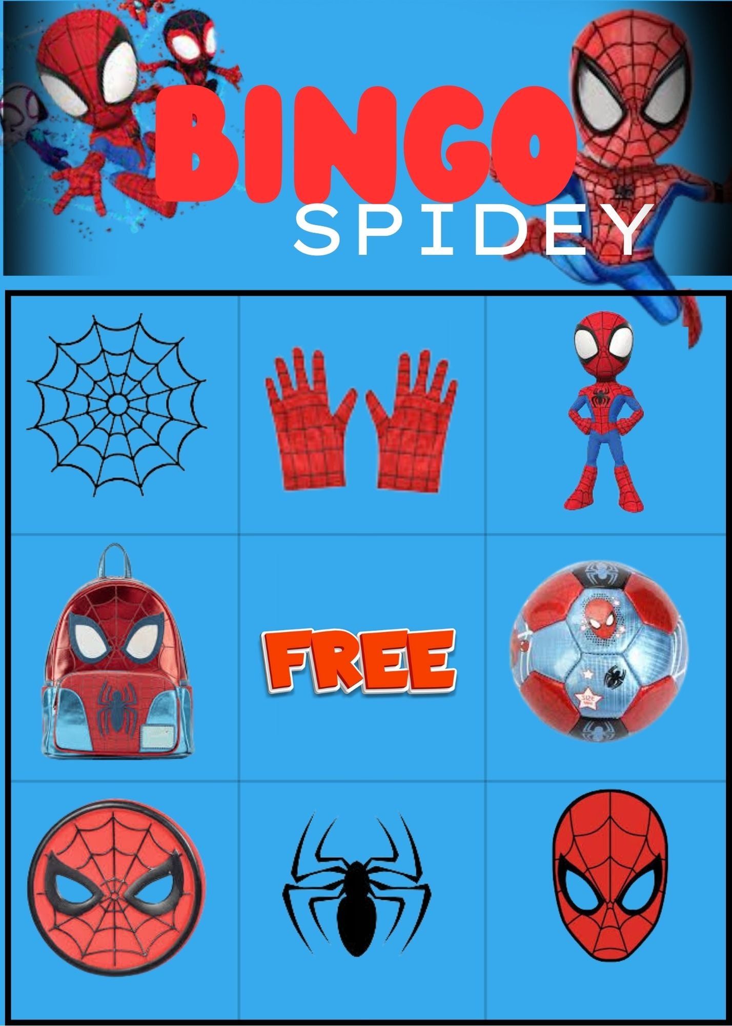 Smileydesigns Customized Spiderman Bingo Card Place Mate With Play ...