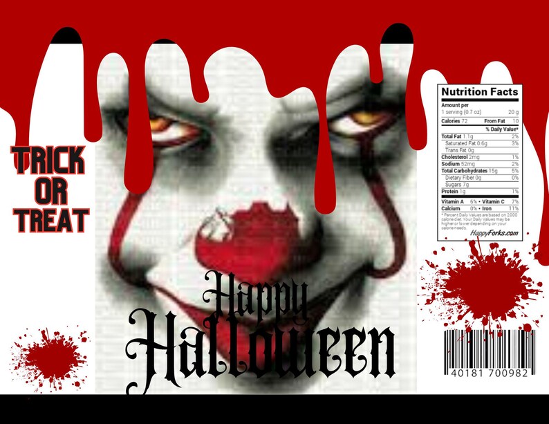 Personalized Halloween Chip Bags: Horror Movie Template (set of 4) - Etsy