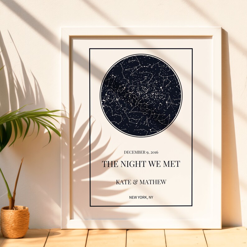 Custom Star Map, Digital Personalized Star Map by Date, Constellation ...