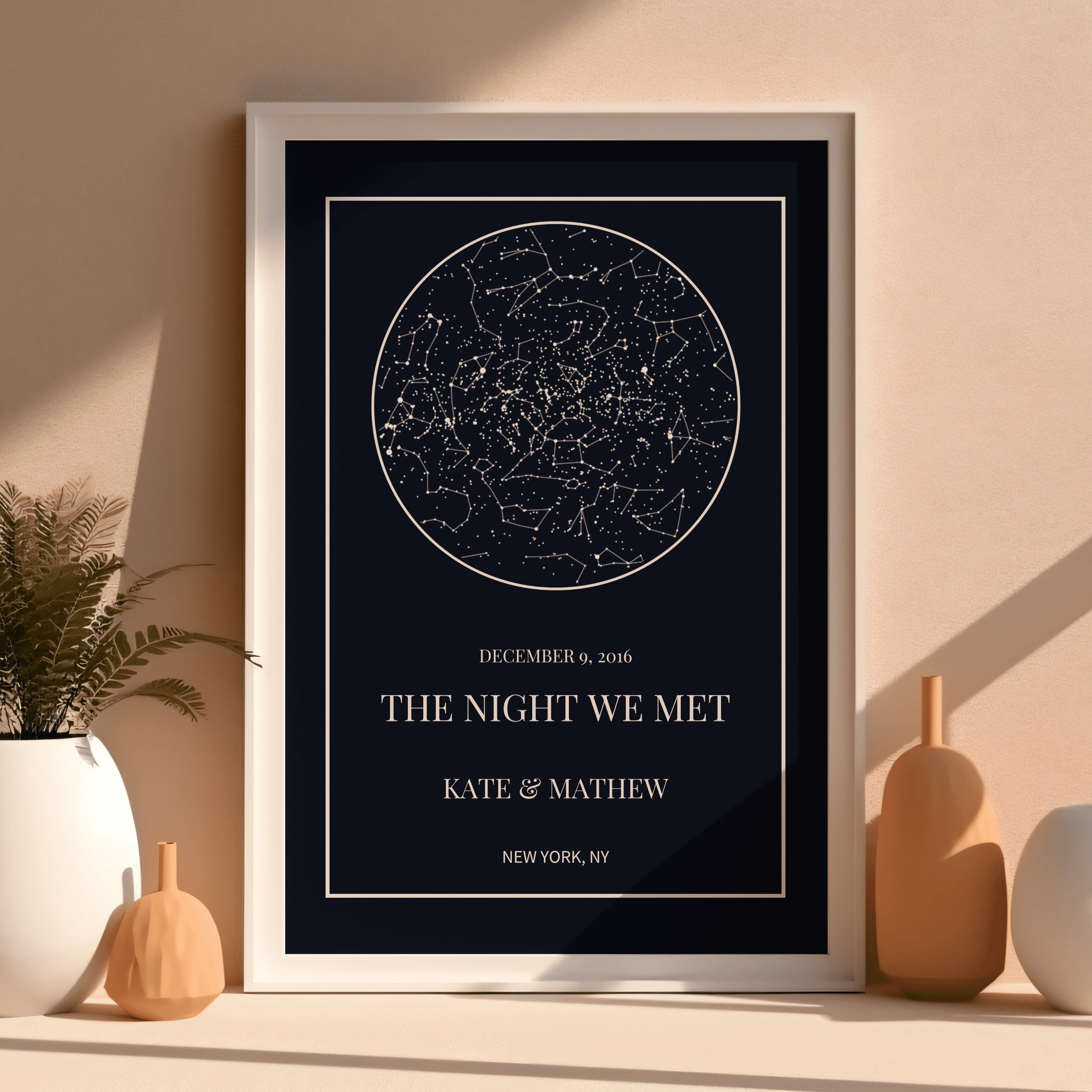 Custom Star Map, Digital Personalized Star Map by Date, Constellation ...