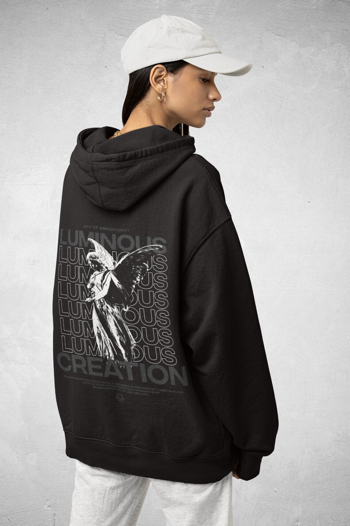 GUARDIAN ANGEL HOODIE, Vintage Hoodie, Lumnous Hoodie, Cotton Clothing ...