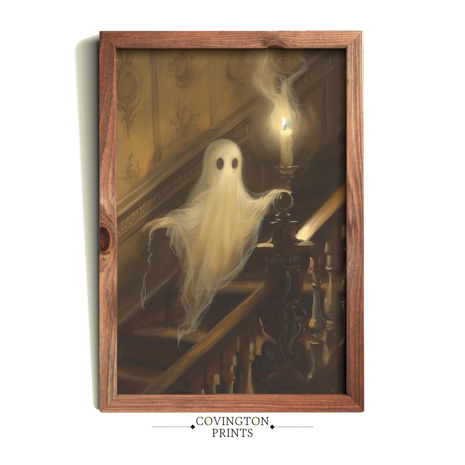 Victorian Ghost Print | Haunted Staircase Art | Gothic Ghost With ...