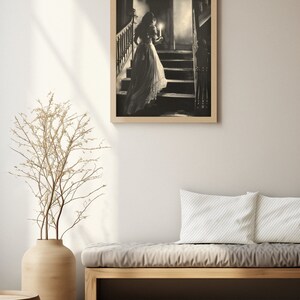 Candlelight Ascent | Gothic Staircase Scene | Victorian Sepia Print ...