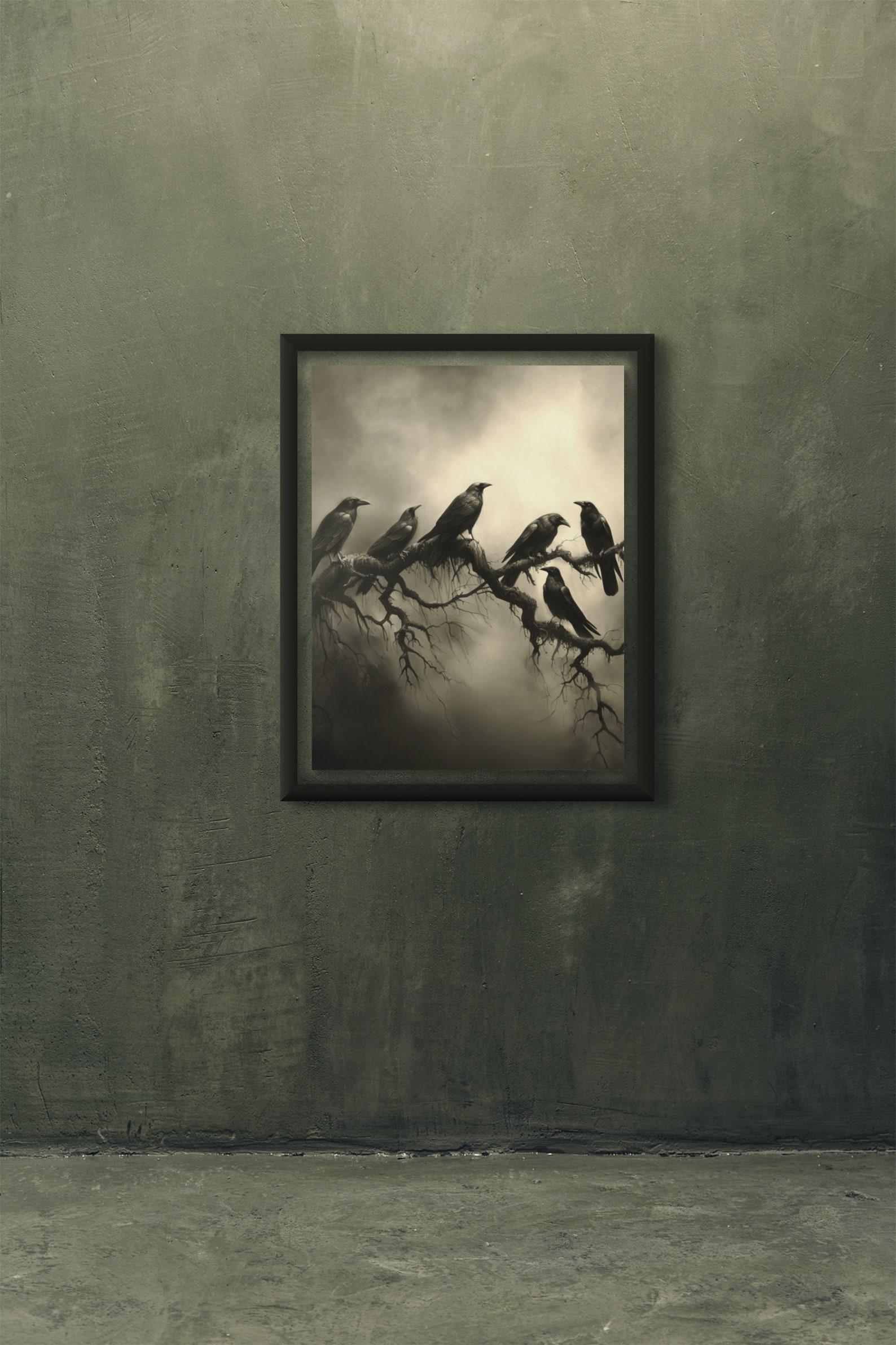 Gathering of Crows | Gothic Bird Silhouettes | Dark Nature Art | Spooky ...