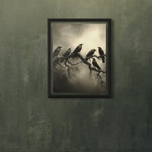 Gathering of Crows | Gothic Bird Silhouettes | Dark Nature Art | Spooky ...