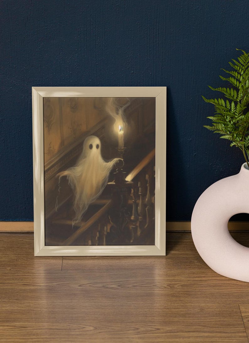 Victorian Ghost Print | Haunted Staircase Art | Gothic Ghost With ...